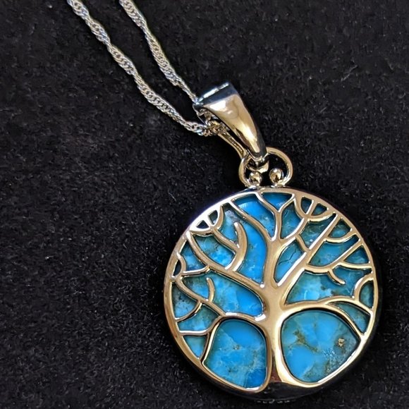 Jewelry | New Turquoise Tree Of Life Enhancer And Chain | Poshmark